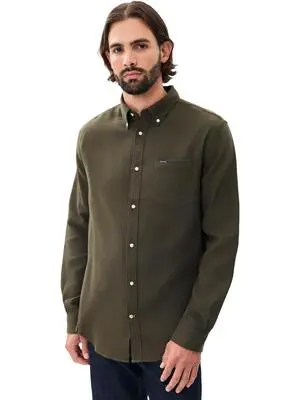 Barbour Buckley Herringbone Button Down Shirt - Sage