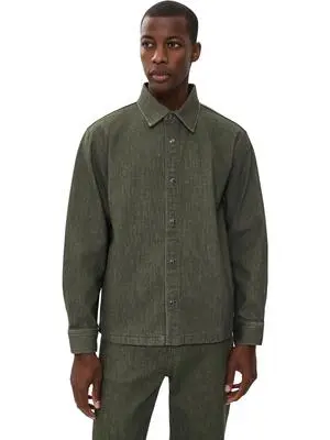 Theory Denim Button Down Shirt - Army