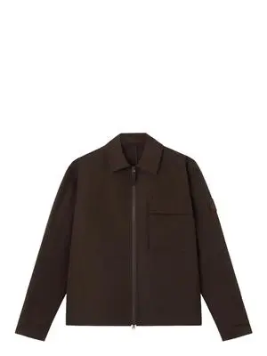 Stone Island Logo Patch Zip-up Jacket - Black
