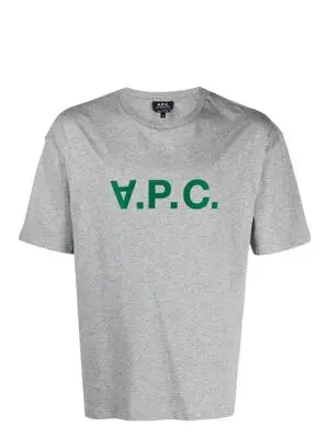 A.p.c. A.P.C. Logo Printed Crewneck T-Shirt Gray