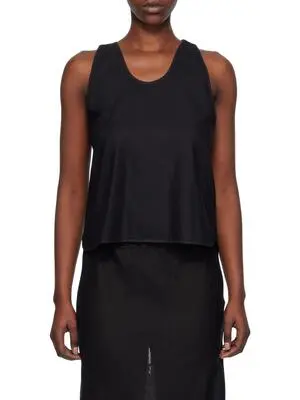 BASERANGE Low Round Neck Vest - Black