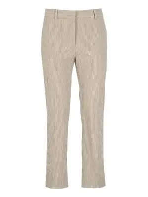 Max Mara Striped Casual Pants Nude