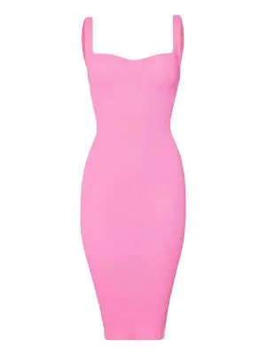 Hunza G Hunza G Square-Neck Textured Midi Fitted Dress No
