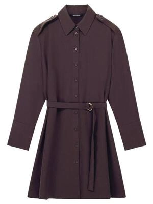 Armani Exchange Regular Fit Dress In Recycled Crepe - Brown