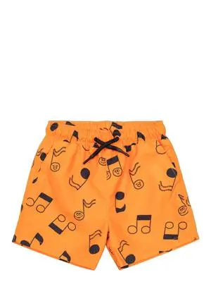 Stella McCartney Graphic-pattern Drawstring Swim Shorts - Orange