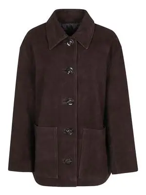 SOEUR  Single-breasted Long-sleeve Leather Jacket