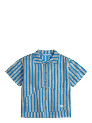 BOBO CHOSES Striped Short-sleeve Shirt - Blue