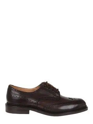 TRICKER'S Tricker's Leather Wing Tip Derby Shoes Black