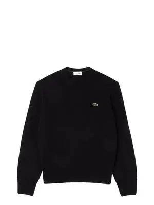 Lacoste Logo Patch Crewneck Sweatshirt - Black