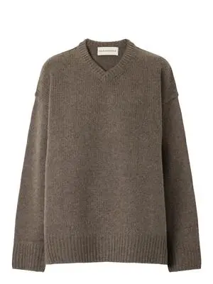 Nour Hammour Jude Oversized Cashmere And Wool-blend Sweater - Brown