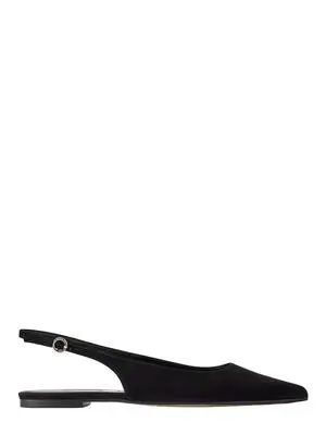 AeydĒ Annora Suede Slingback Flats - Black