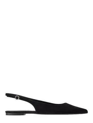 AeydĒ Annora Suede Slingback Flats - Black