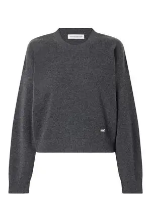 Victoria Beckham Lana Ribbed Wool And Cashmere-blend Sweater - Dark Gray