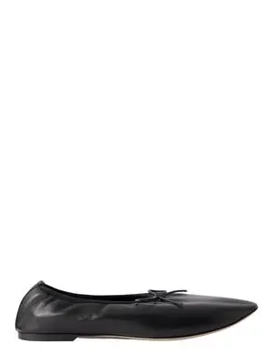 JAMIE HALLER High Vamp Leather Ballet Flats - Black