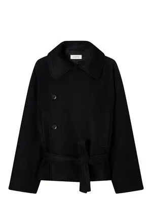LEMAIRE Belted Wool And Alpaca-blend Coat - Black