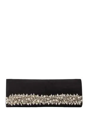 Simkhai River East West Bead-embellished Suede Clutch - Black