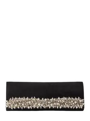 Simkhai River East West Bead-embellished Suede Clutch - Black