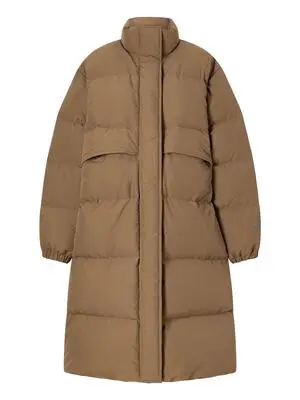 JIL SANDER Logo-appliquéd Quilted Shell Down Coat - Brown