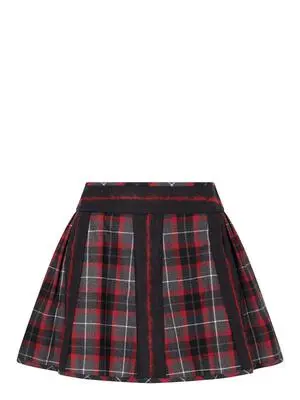 VIVIENNE WESTWOOD Mini Bell Checked Pleated Mini Skirt - Black