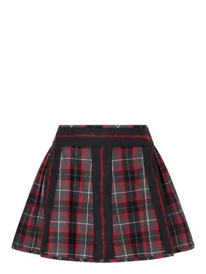 VIVIENNE WESTWOOD Checked Pleated Mini Skirt - Black