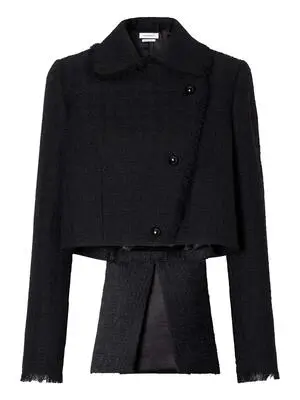 Alexander McQueen Wool And Mohair-blend Tweed Blazer - Black