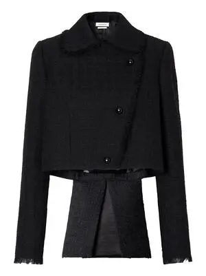 Alexander McQueen Wool And Mohair-blend Tweed Blazer - Black