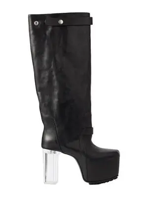 Rick Owens Naska Kiss 120 Leather Knee Boots - Black