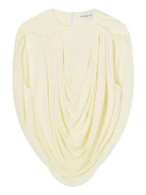 Brandon Maxwell The Astor Draped Jersey Blouse - Yellow