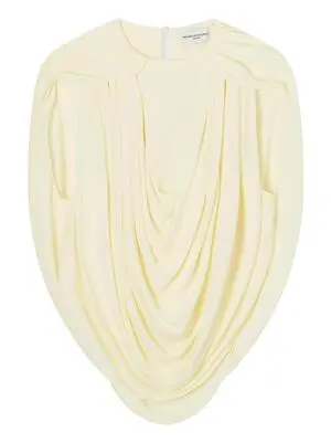 Brandon Maxwell The Astor Draped Jersey Blouse - Yellow