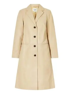 Staud Wyatt Leather Coat - Beige