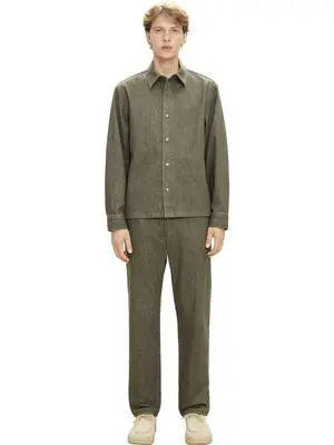 Theory Snap Overshirt In Tinted Denim Army
