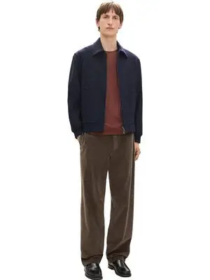 Theory Bomber Jacket In Plush Melton - Baltic