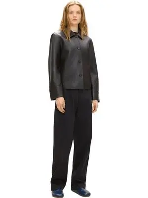 THEORY Boxy Cuff Jacket In Leather