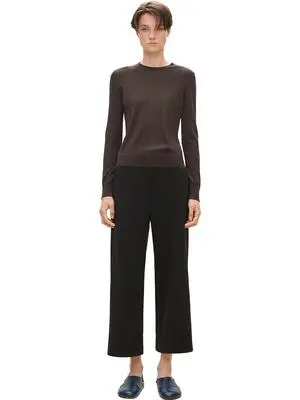 Theory Classic Straight Pull-On Pant In Admiral Crepe Black