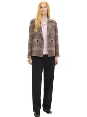 Theory Peplum Double-breasted Blazer - Mahogany Multi