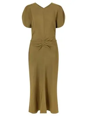 Victoria Beckham Bela Gathered Midi Dress - Green