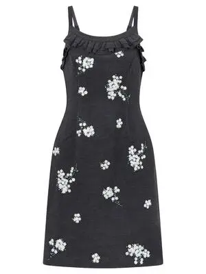 SHUSHU/TONG Sequin-embellished Ruffled Wool-blend Midi Dress - Multi