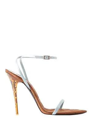 Saint Laurent Ivresse 110 Crystal-embellished Satin Sandals - Multi
