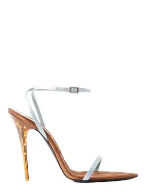 Saint Laurent Ivresse 110 Crystal-embellished Satin Sandals - Multi