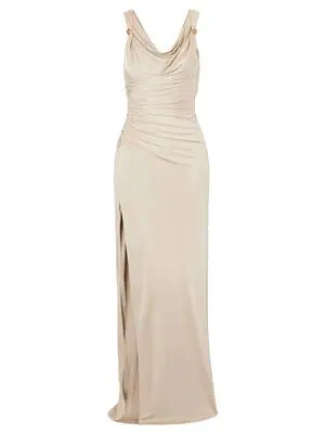 Versace Embellished Jersey Gown - Gold