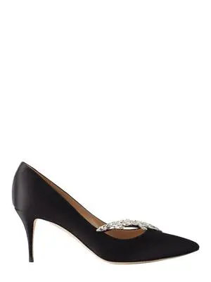 Manolo Blahnik Nadira 70 Crystal-embellished Pumps - Black