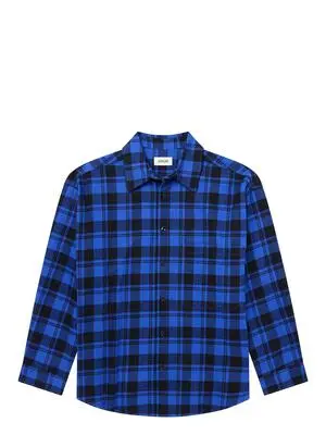 AGOLDE Stanhope Checked Cotton-flannel Shirt - Blue