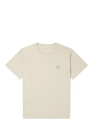 Stone Island Ghost Logo-appliquéd Garment-dyed Cotton-jersey T-shirt - Beige