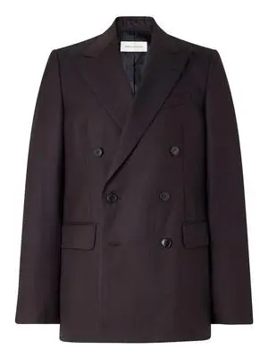 Dries Van Noten Double-breasted Herringbone Wool Blazer - Brown