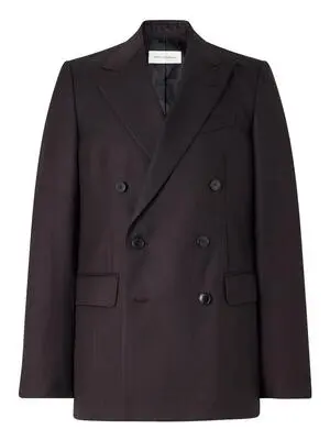 Dries Van Noten Double-breasted Herringbone Wool Blazer - Brown