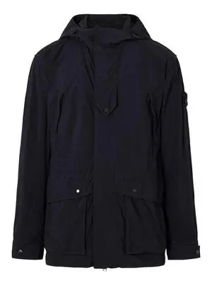 Stone Island Ghost Logo-appliquéd Garment-dyed Shell Hooded Parka - Black