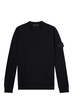 Stone Island Ghost Logo-appliquéd Virgin Wool Sweater - Black