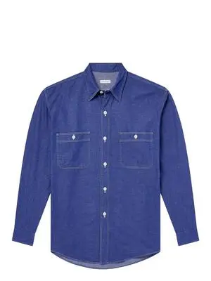 KAPTAIN SUNSHINE Work Suvin Cotton And Hemp-blend Shirt - Blue