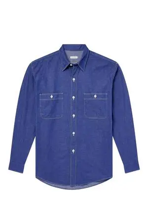 KAPTAIN SUNSHINE Work Suvin Cotton And Hemp-blend Shirt - Blue