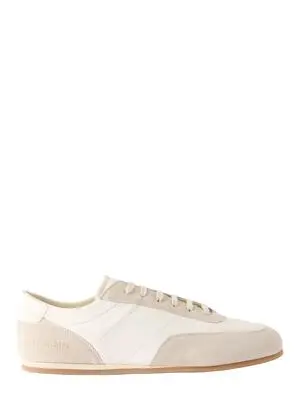 COMMON PROJECTS Minimal Runner Suede-trimmed Leather Sneakers - White